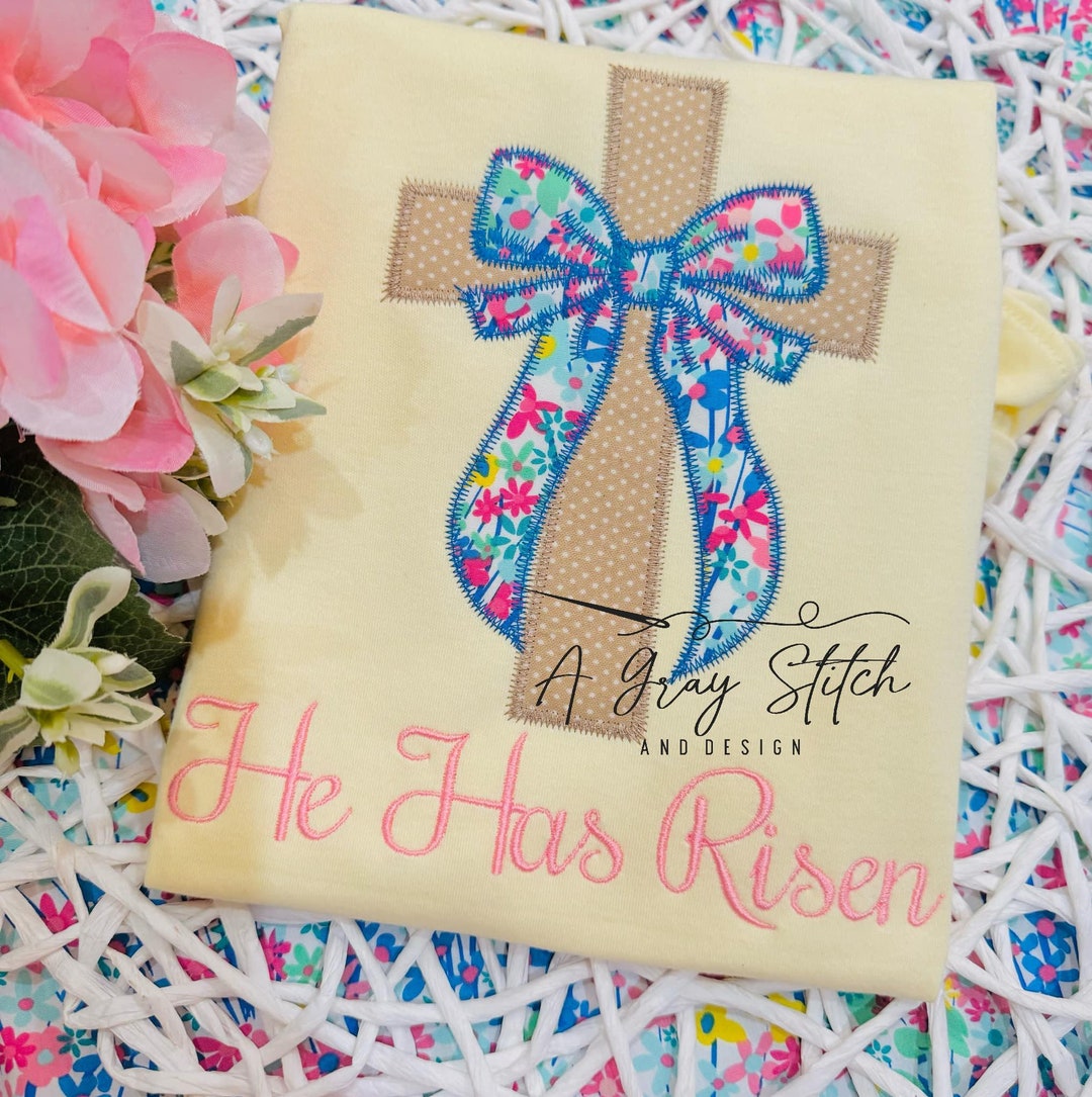 Zig Zag Cross With Bow Machine Embroidery Design - Etsy