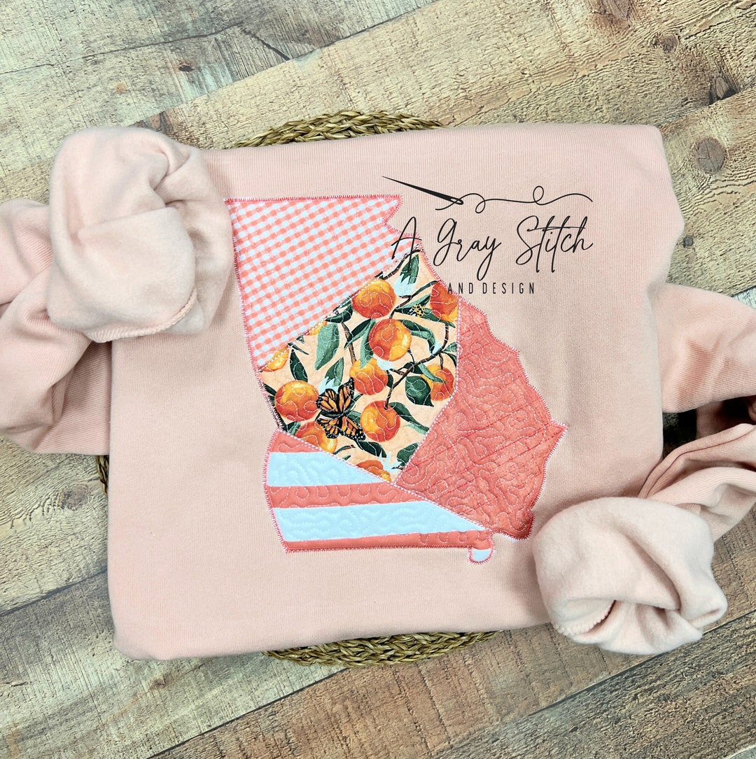 Quilted Patchwork State of Georgia Machine Embroidery Applique Design ...