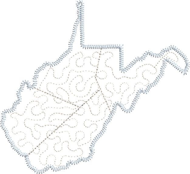 Quilted Patchwork State of West Virginia Machine Embroidery Applique ...