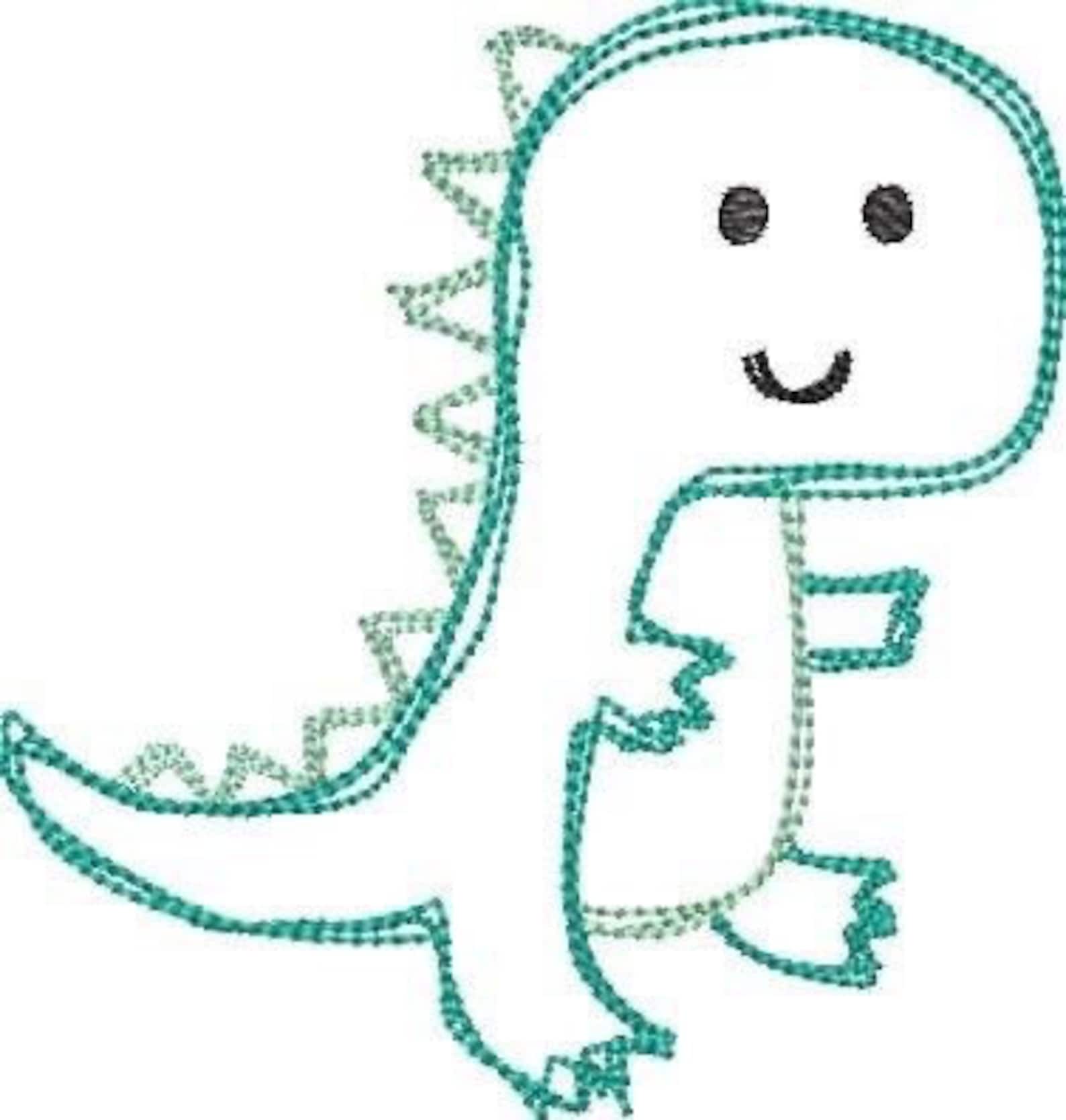 Sketchy Cutie Dino Embroidery Design Quick Stitch Sketchy - Etsy