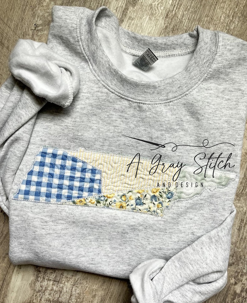 Quilted Patchwork State of Tennessee Machine Embroidery Applique Design ...