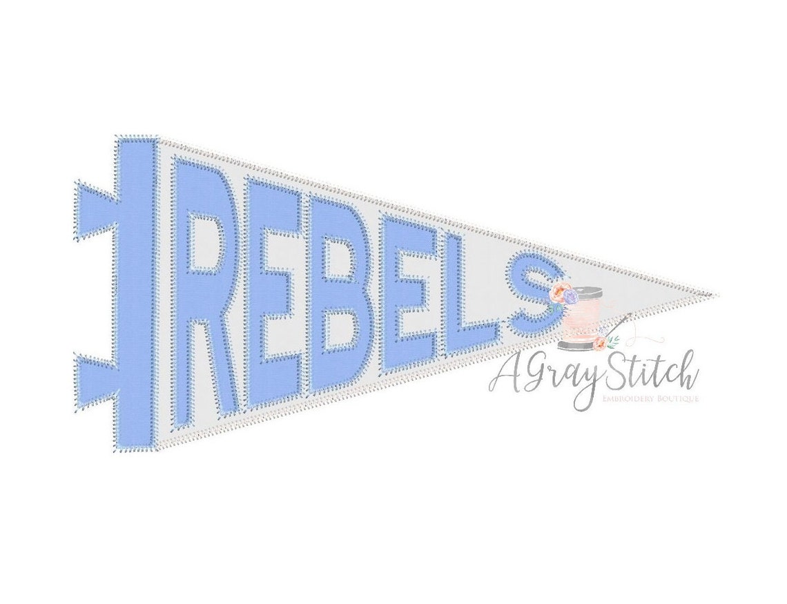 Rebels Pennant Flag Applique Machine Embroidery Design - Etsy