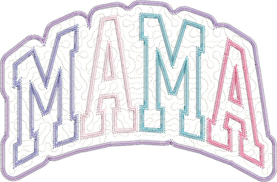 Quilted MAMA Double Stack Applique Machine Embroidery Design - Etsy