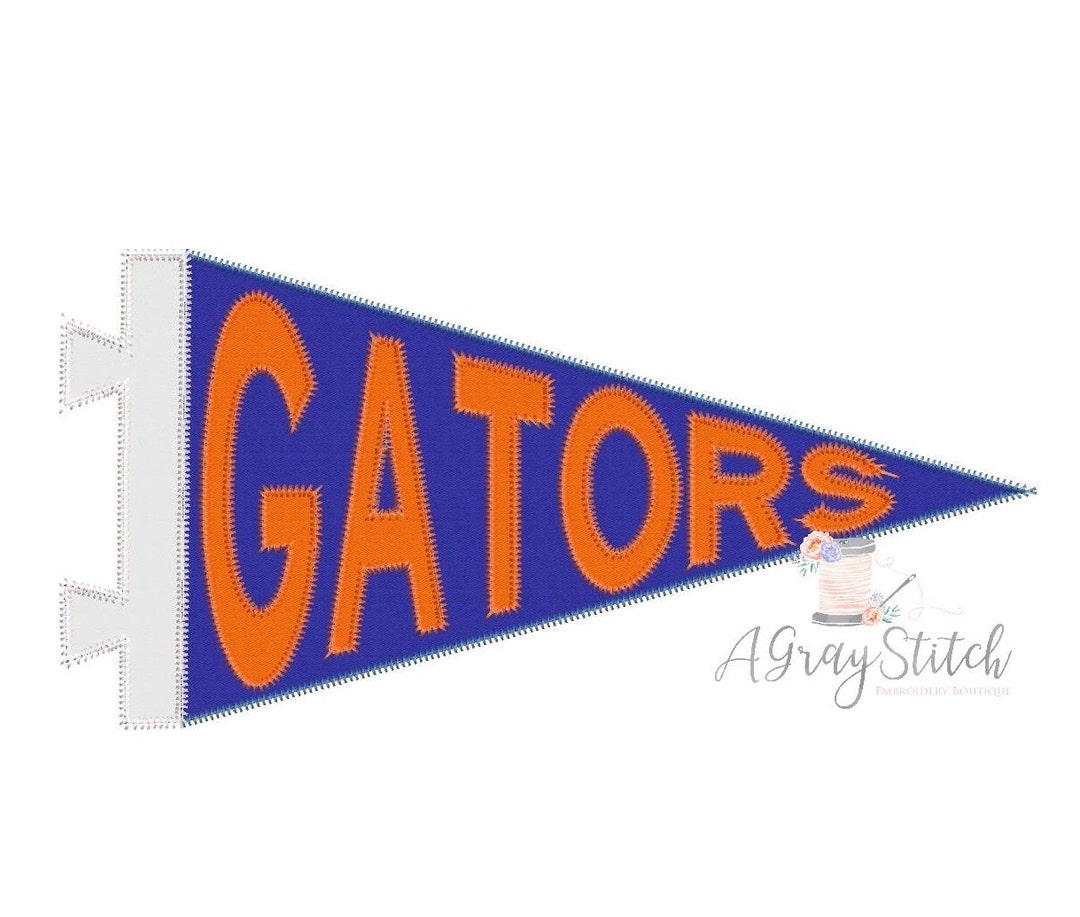 Gators Spirit Pennant Flag Applique Machine Embroidery Design - Etsy