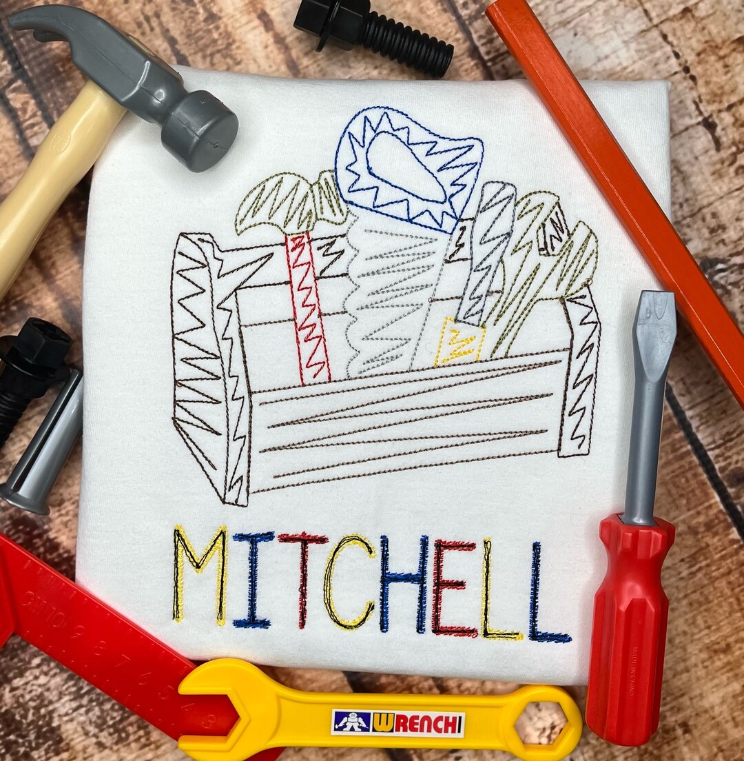 Tool Box Embroidery Design Sketchy Embroidery Design Quick Stitch - Etsy