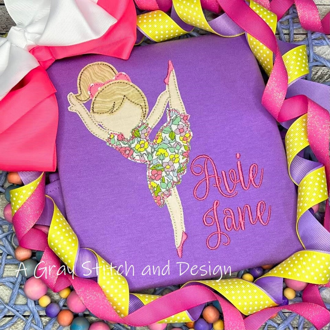 Ballerina Girl Quick Stitch Applique Design Ballet Dancer - Etsy