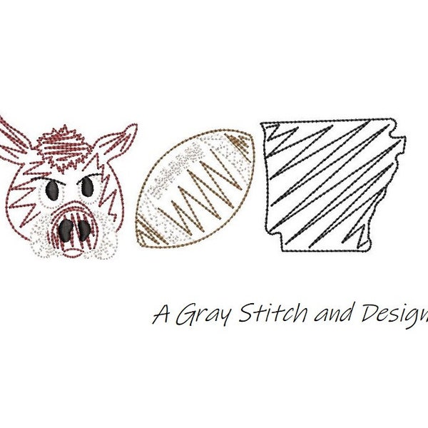 Razorback Embroidery Design - Etsy