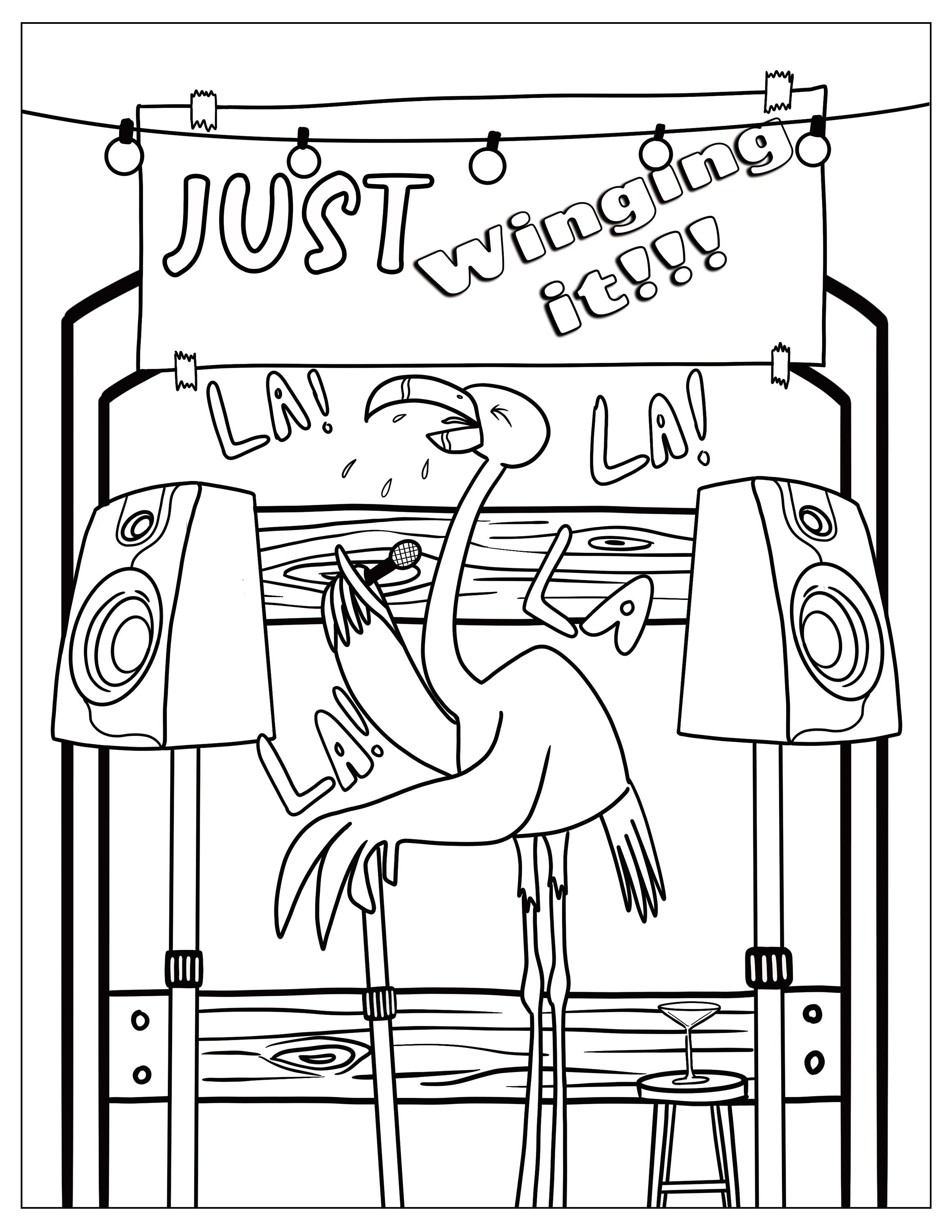 10 COLORING PAGES Flocking Flamingos Adult Coloring Book ; Meditation ...