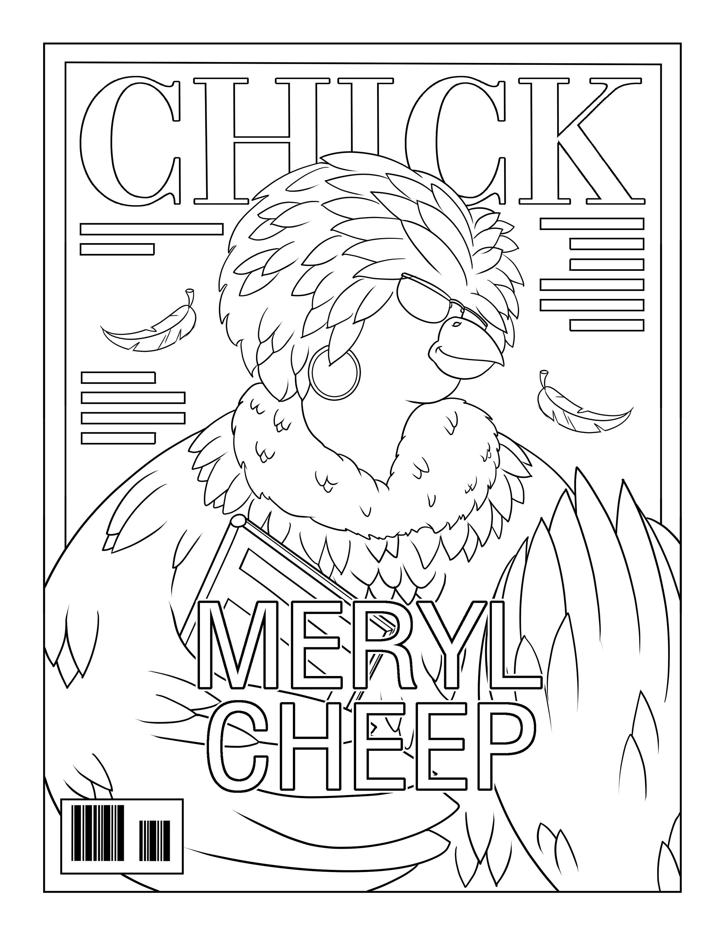 10 COLORING PAGES Doppelganger Chickens Adult Coloring Book Meditation ...