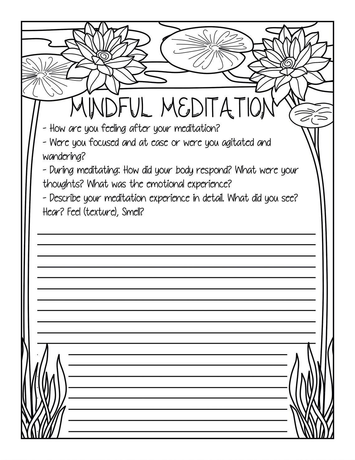 28 COLORING PAGES MEDITATION Journal Coloring Book Self-care Self-help ...