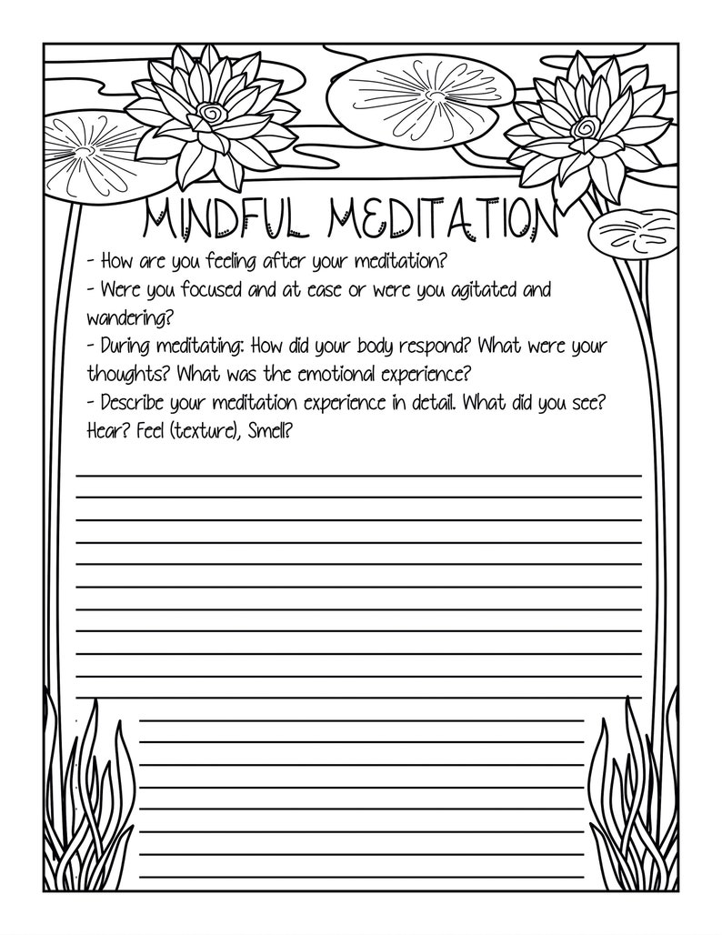 28 COLORING PAGES MEDITATION Journal Coloring Book; Self-care; Self ...