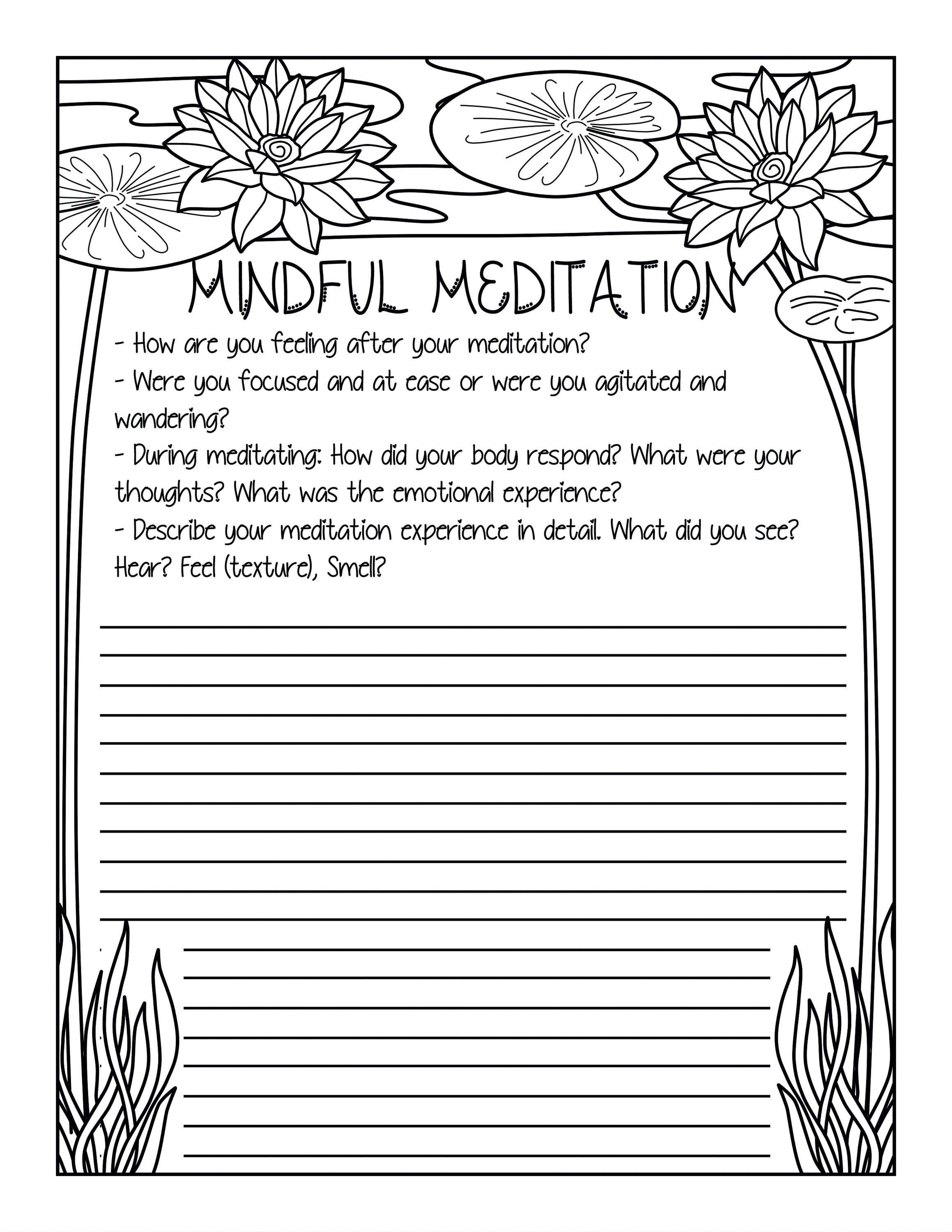28 COLORING PAGES MEDITATION Journal Coloring Book; Self-care; Self ...