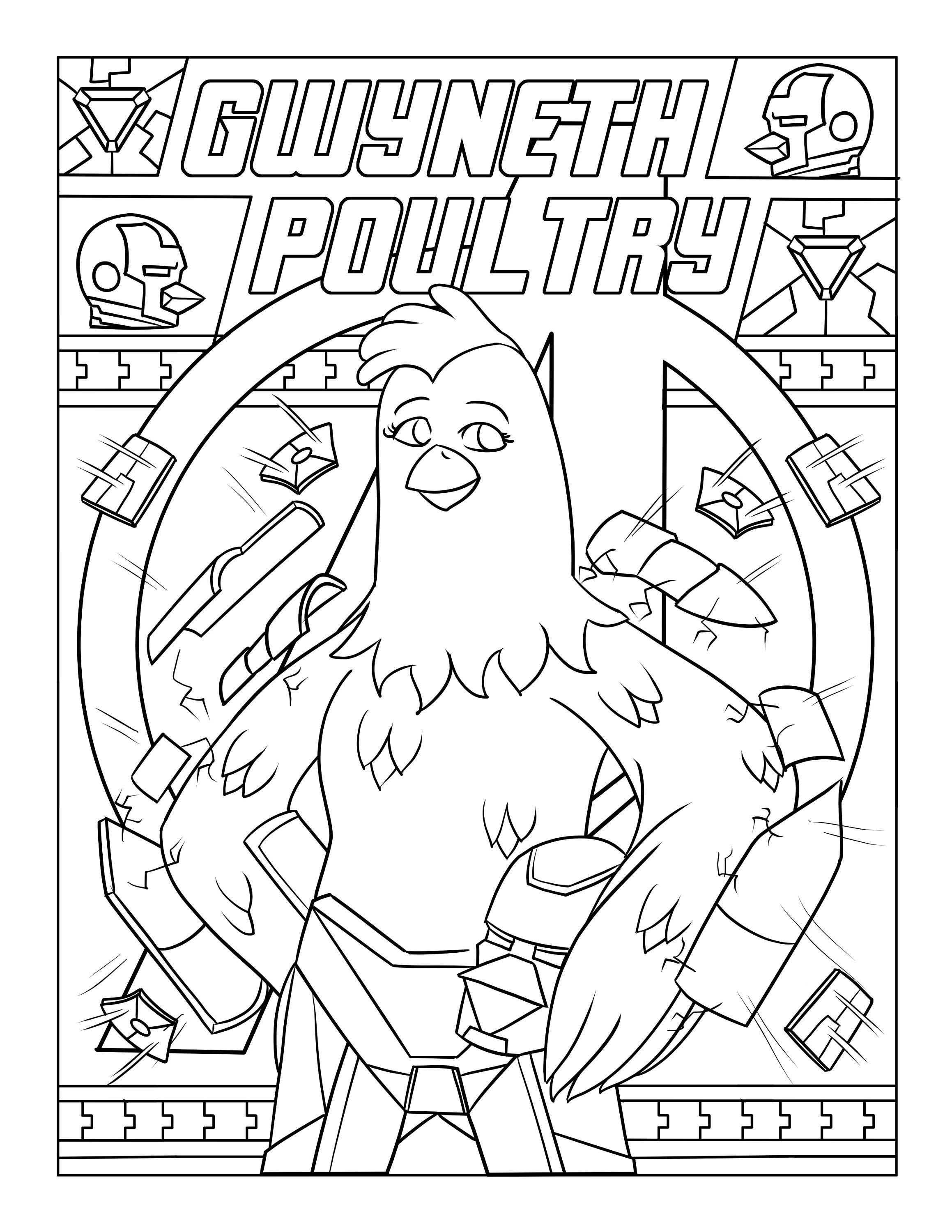 10 COLORING PAGES Doppelganger Chickens Adult Coloring Book Meditation ...