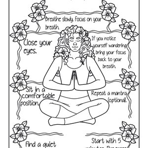 28 COLORING PAGES MEDITATION Journal Coloring Book; Self-care; Self ...