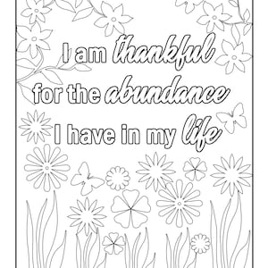 20 COLORING PAGES Amazing Affirmations Daily Gratitude Adult Coloring ...