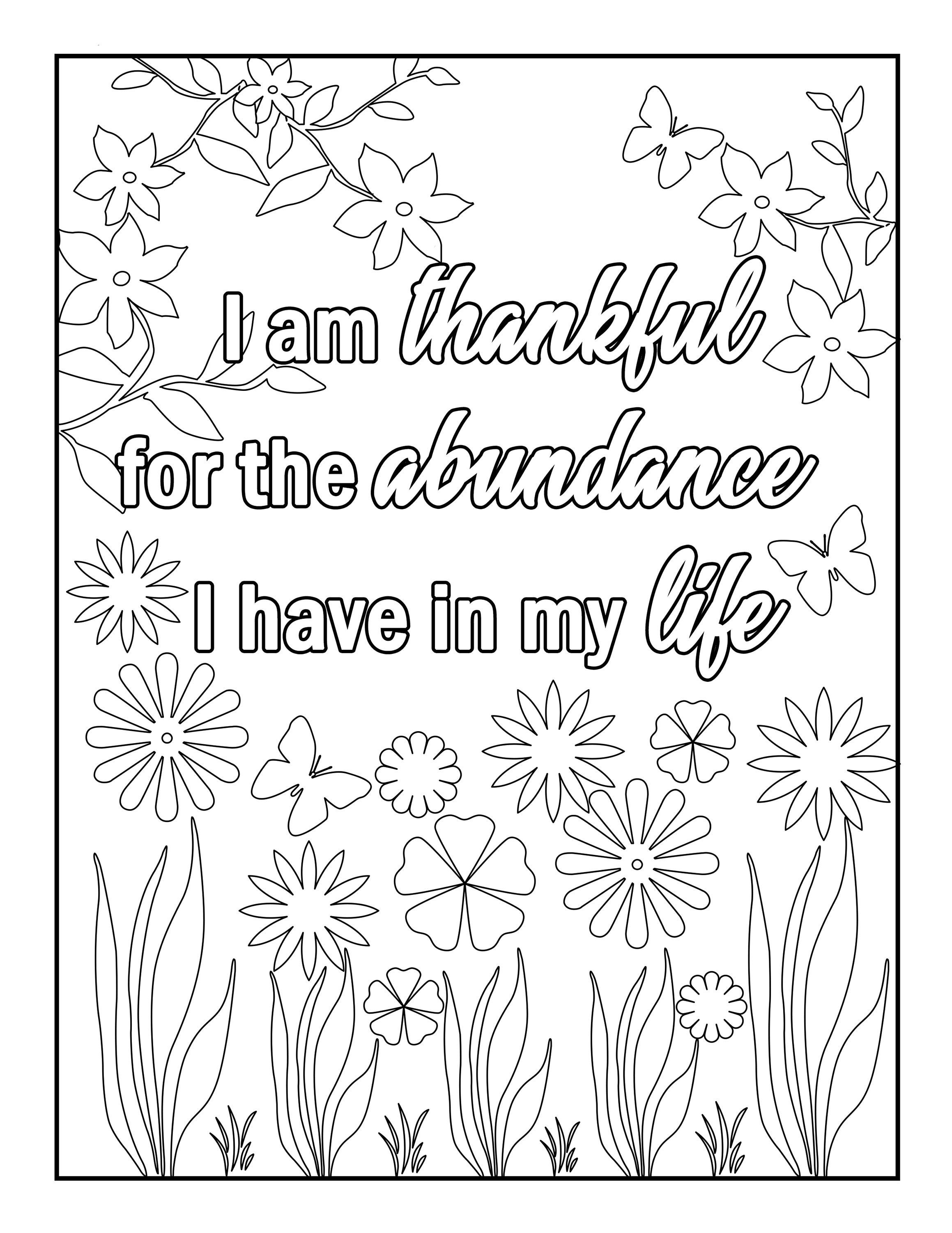 20 COLORING PAGES Amazing Affirmations Daily Gratitude Adult - Etsy