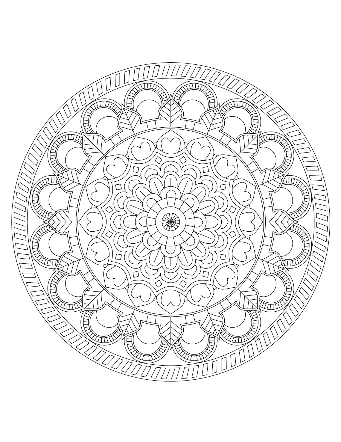 25 MANDALA COLORING Pages Adult Coloring Book volume 2 Meditation ...