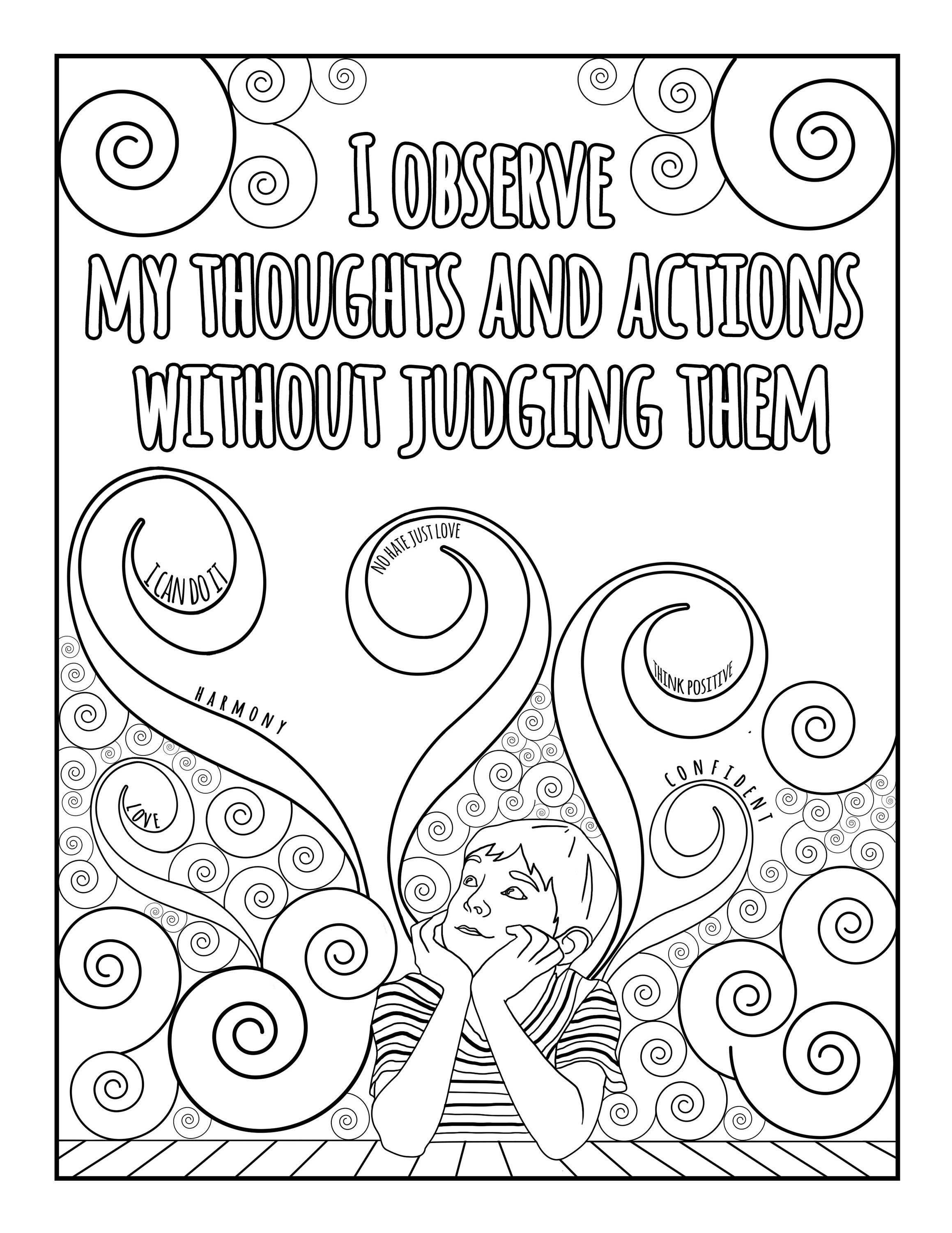 20 COLORING PAGES Amazing Affirmations Living Purposefully Adult ...
