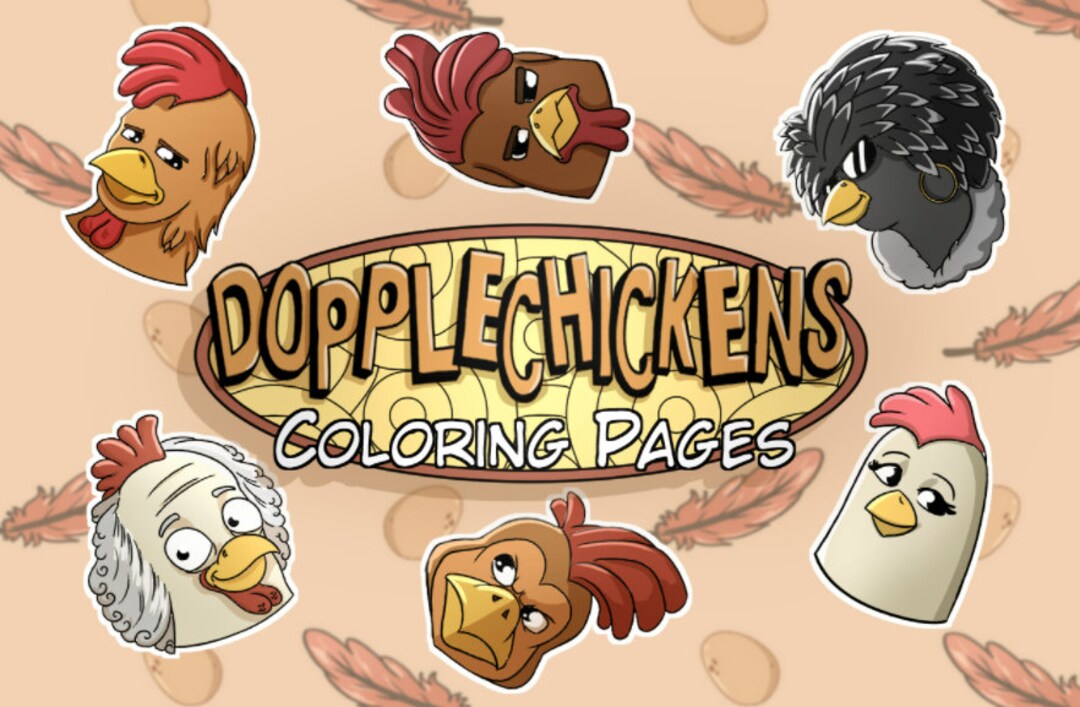 10 COLORING PAGES Doppelganger Chickens Adult Coloring Book ...