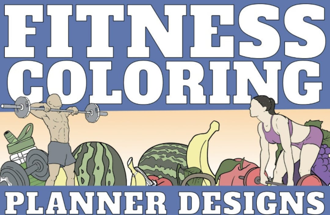 25 COLORING PAGES Fitness Planner and Tracker Adult Coloring Book ...
