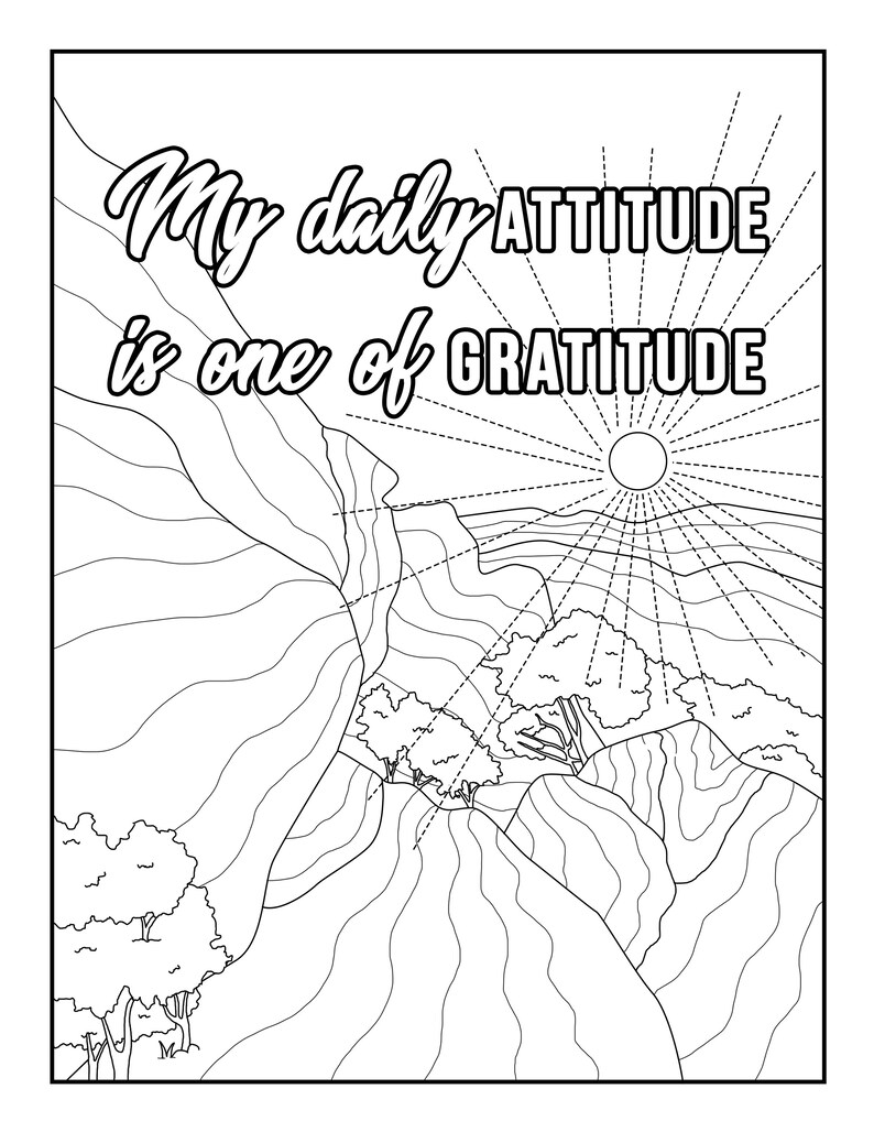 20 COLORING PAGES Amazing Affirmations Daily Gratitude Adult Coloring ...