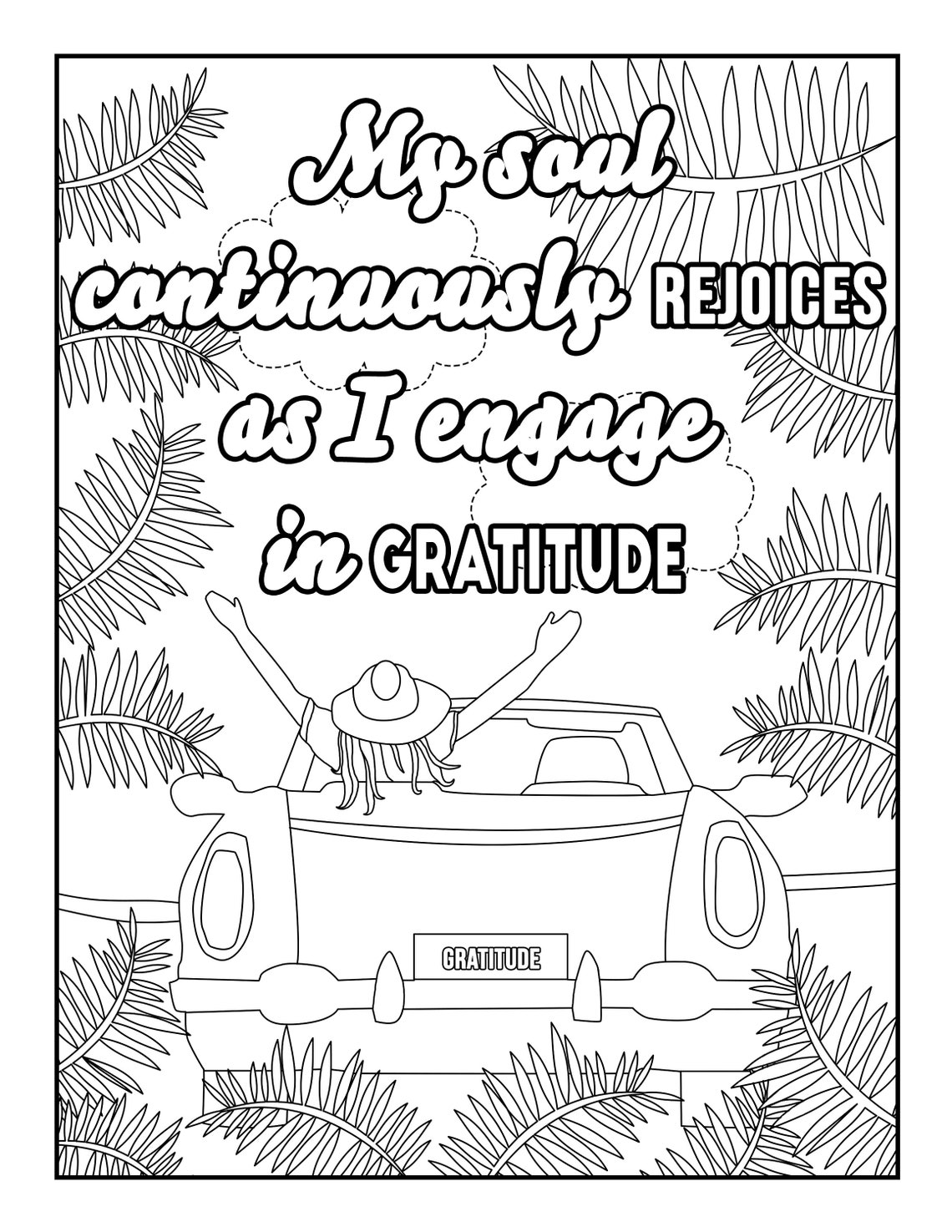 20 COLORING PAGES Amazing Affirmations Daily Gratitude Adult Coloring ...