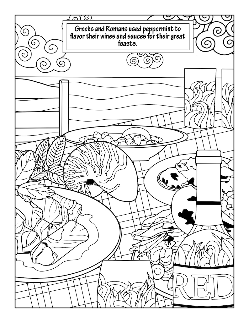 22 COLORING PAGES Peppermint Essential Oil Adult Coloring Book ...