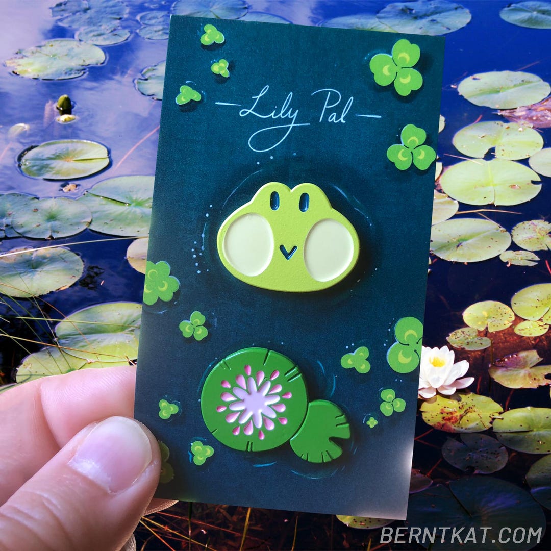 Frog and Lily Pad Soft Enamel Pin Set - Etsy