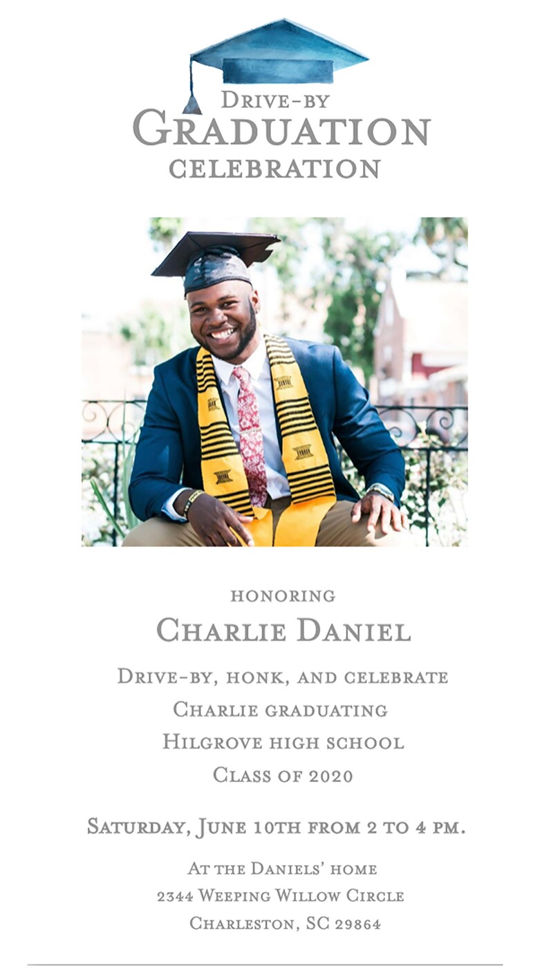 Drive by Graduation Parade Text Invitation, Social Distancing Party ...