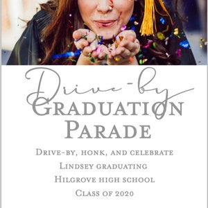 Drive by Graduation Parade Text Invitation, Social Distancing Party ...