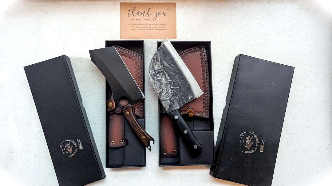 Custom Hand-drawn Engraved Meat Cleaver Chef Knife - Etsy