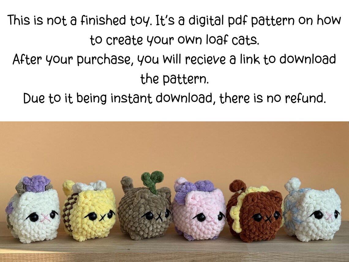Loaf Cats Crochet Pattern: 6-in-1 Easy Amigurumi Plushie (PDF Download ...