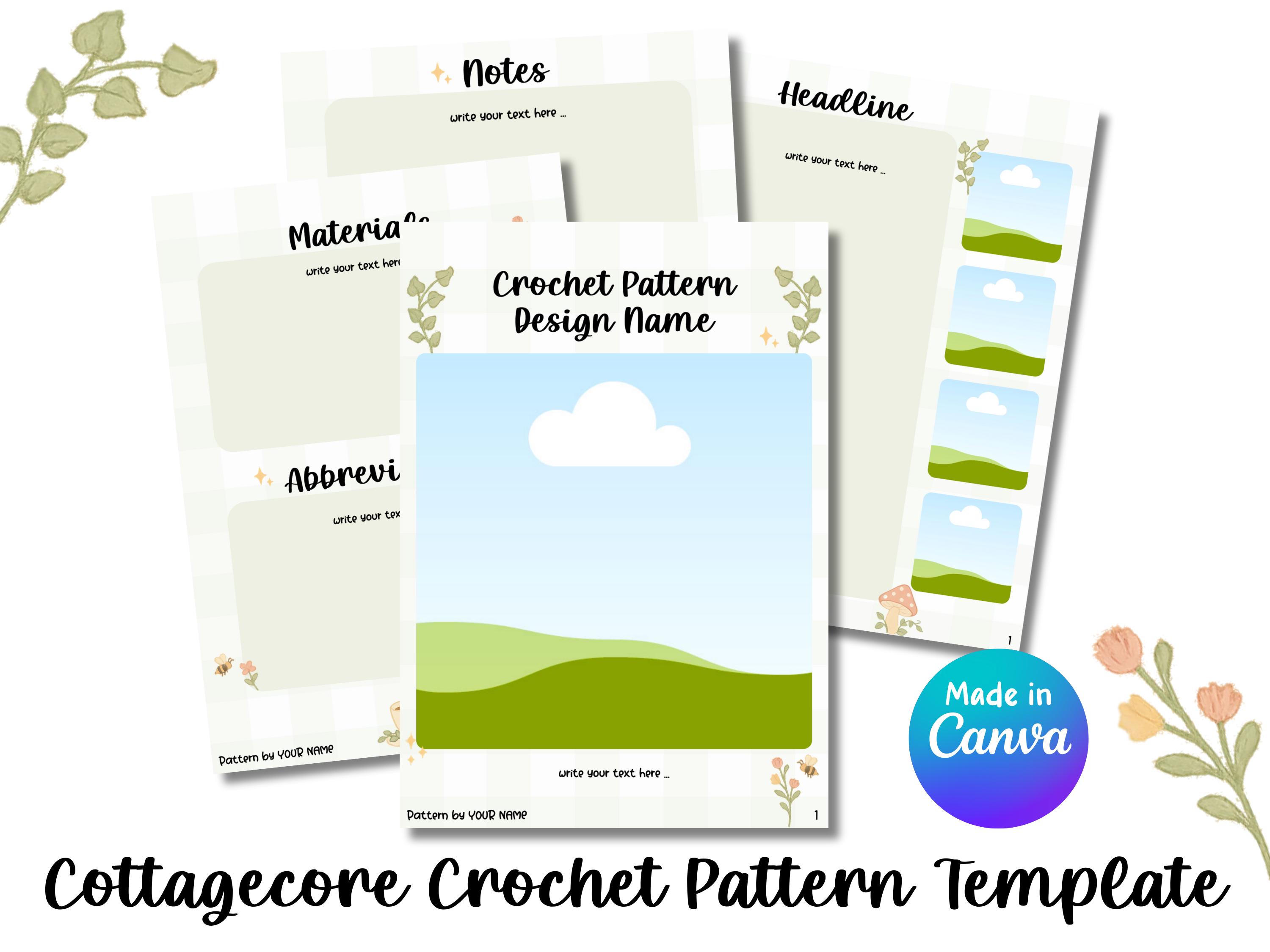 Cottagecore Crochet Pattern Template: Canva Amigurumi Design (digital ...