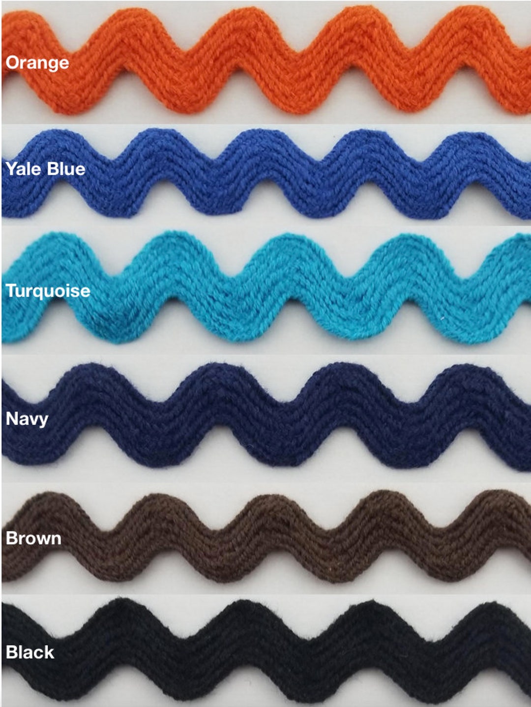 Cotton Ric Rac Zig Zag Trim 5/8" - 18 Yards - Many Colors Available! - Etsy