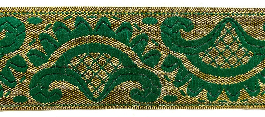 Jacquard Woven Metallic Ribbon Trim 1-1/4" - 6 Continuous Yards! - Etsy