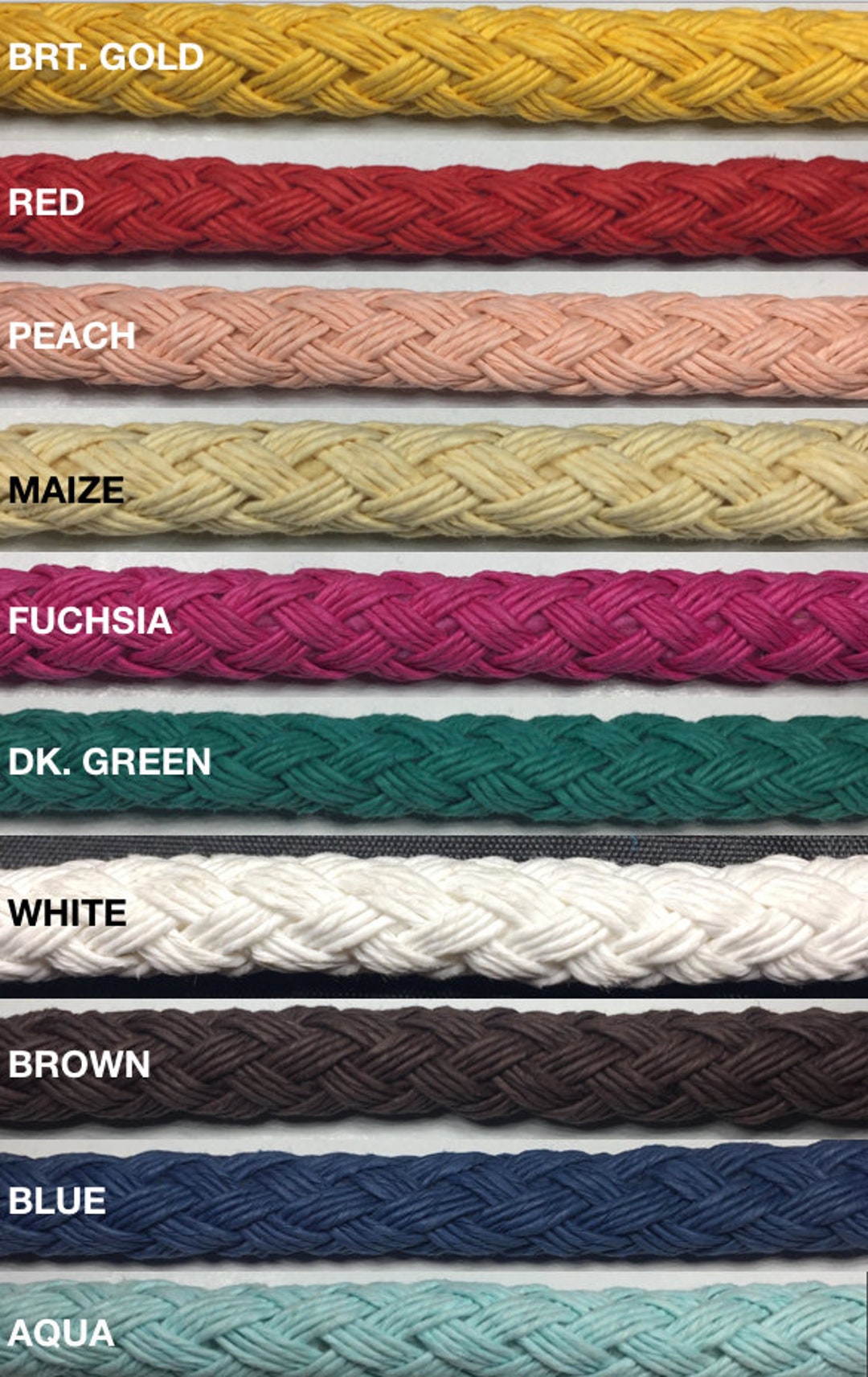 Plastic Braided Tubular Drawstring Cord 1/2" - 10 Continuous Yards ...