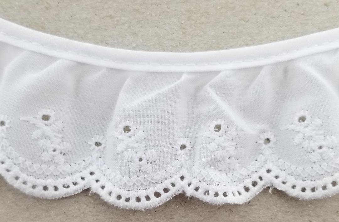 Ruffled Gathered Embroidery Eyelet Trimming 1-3/4" - 4 Yards! - Etsy