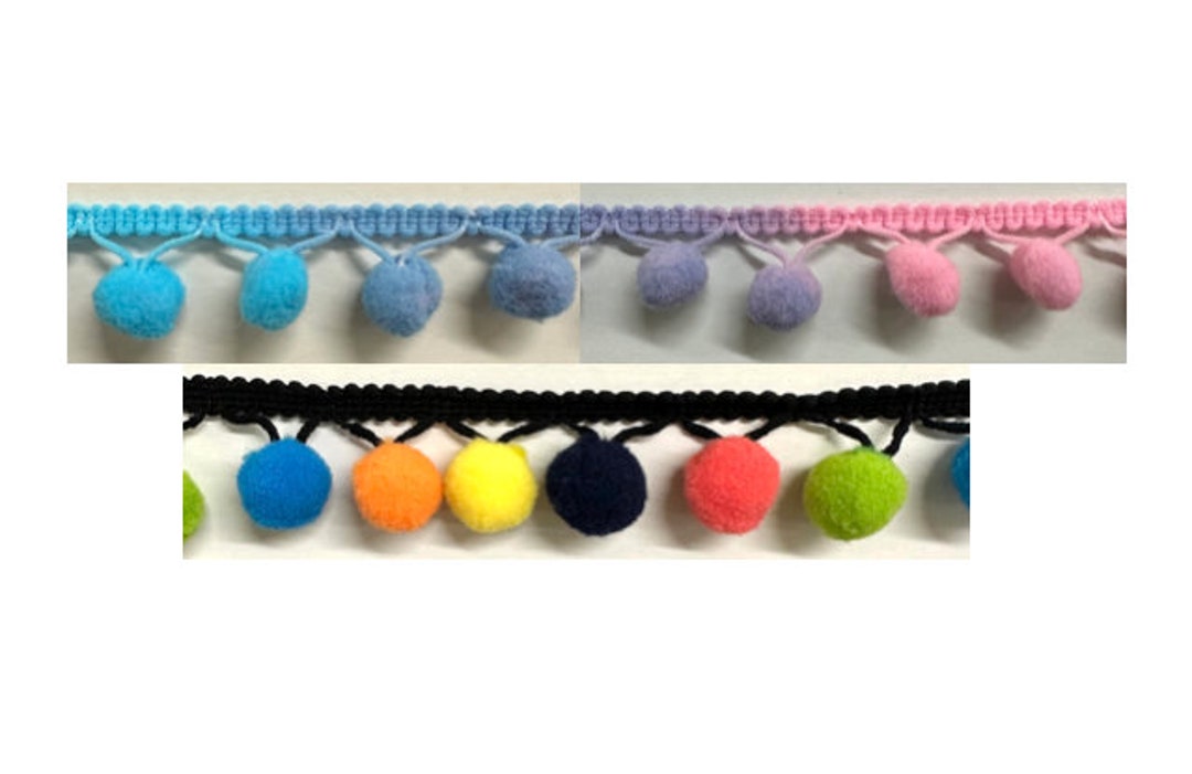 Pom Pom Poly Ball Fringe 1/2" - 6 Yards! - Etsy