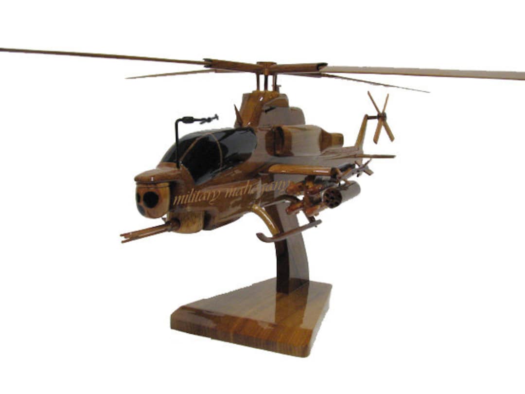 AH-1Z Viper Zulu Cobra Gunship USMC Marine Military Mahogany Wood Bell ...