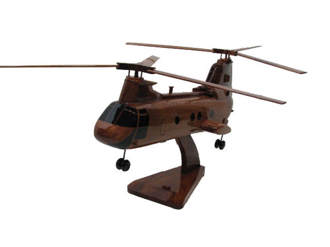 CH-46 Sea Knight Frog Navy Marine USMC Military Mahogany Wood Wooden ...