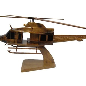 Bell 412 Huey USMC Marine Police EMS DEA Mahogany Wood Handmade Model ...