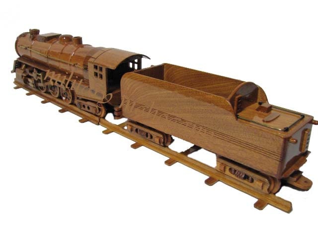 Hudson Train Locomotive Steam Engine Coal Car Mahogany Wood Wooden Desk ...