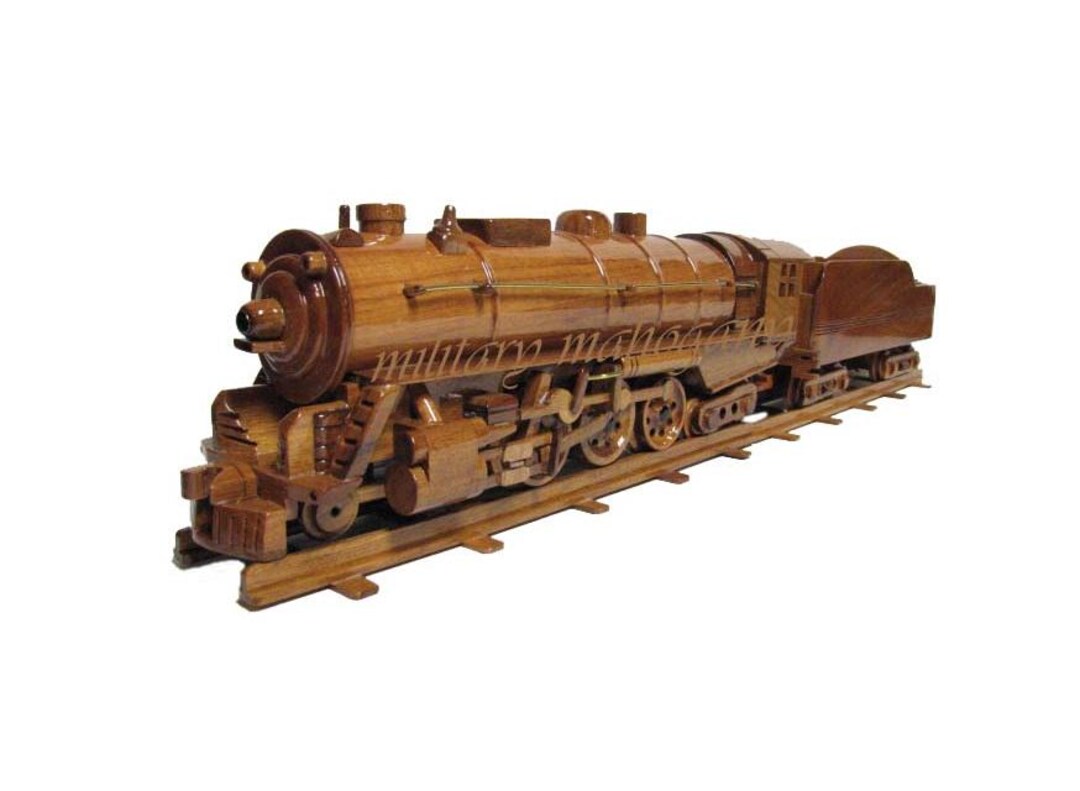 Hudson Train Locomotive Steam Engine Coal Car Mahogany Wood Wooden Desk ...