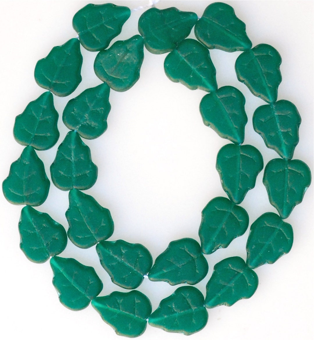 Flat Leaf Bead With Vertical Hole - Czech Glass Leaf Beads - 10mm X ...