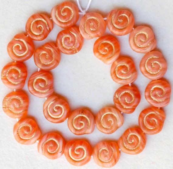 Small Snail Shell Bead Czech Glass Beads 9mm X 8mm - Etsy