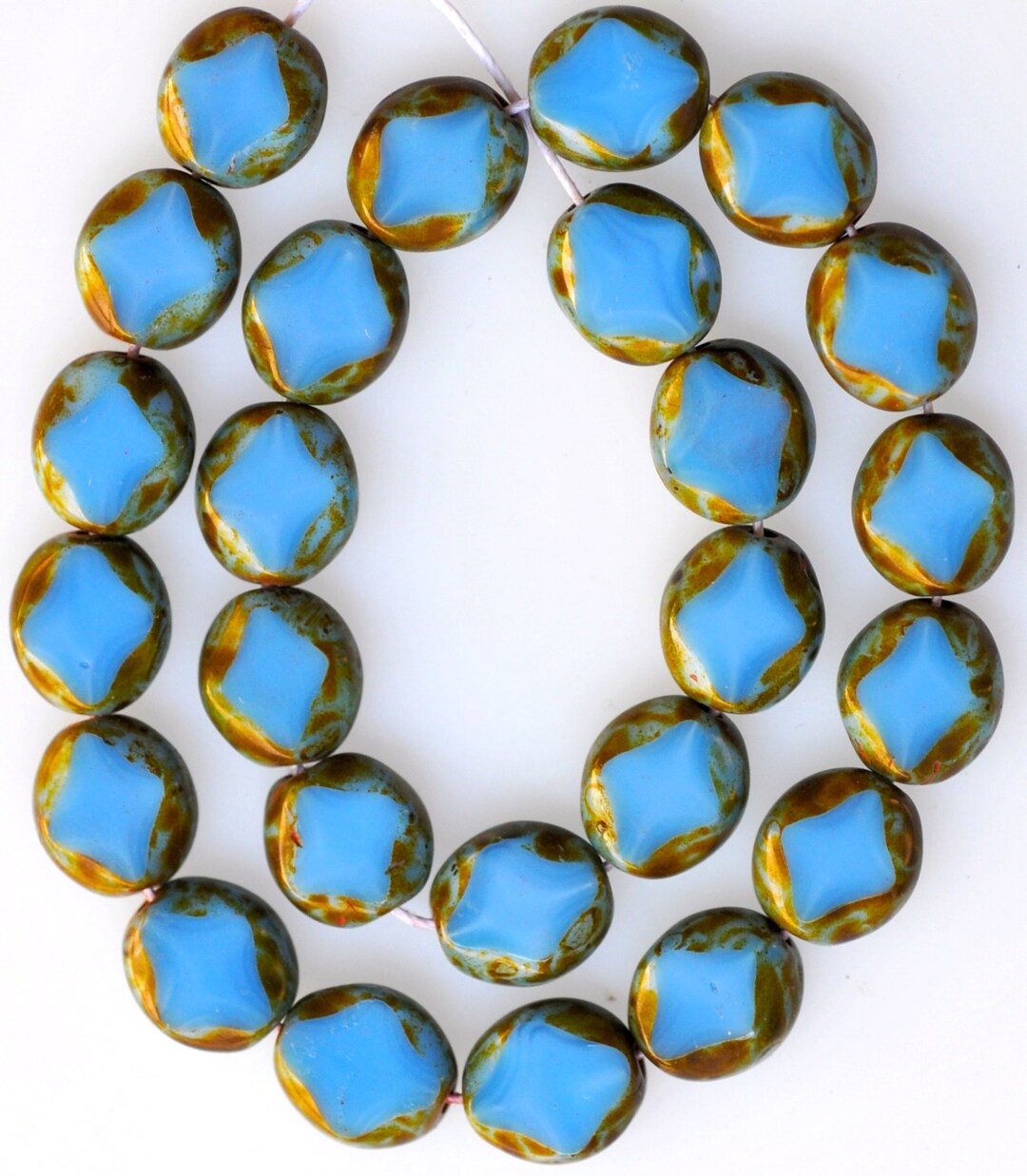 Czech Glass Flat Lozenge Window Bead With Picasso Edge - Diffusion Edge ...