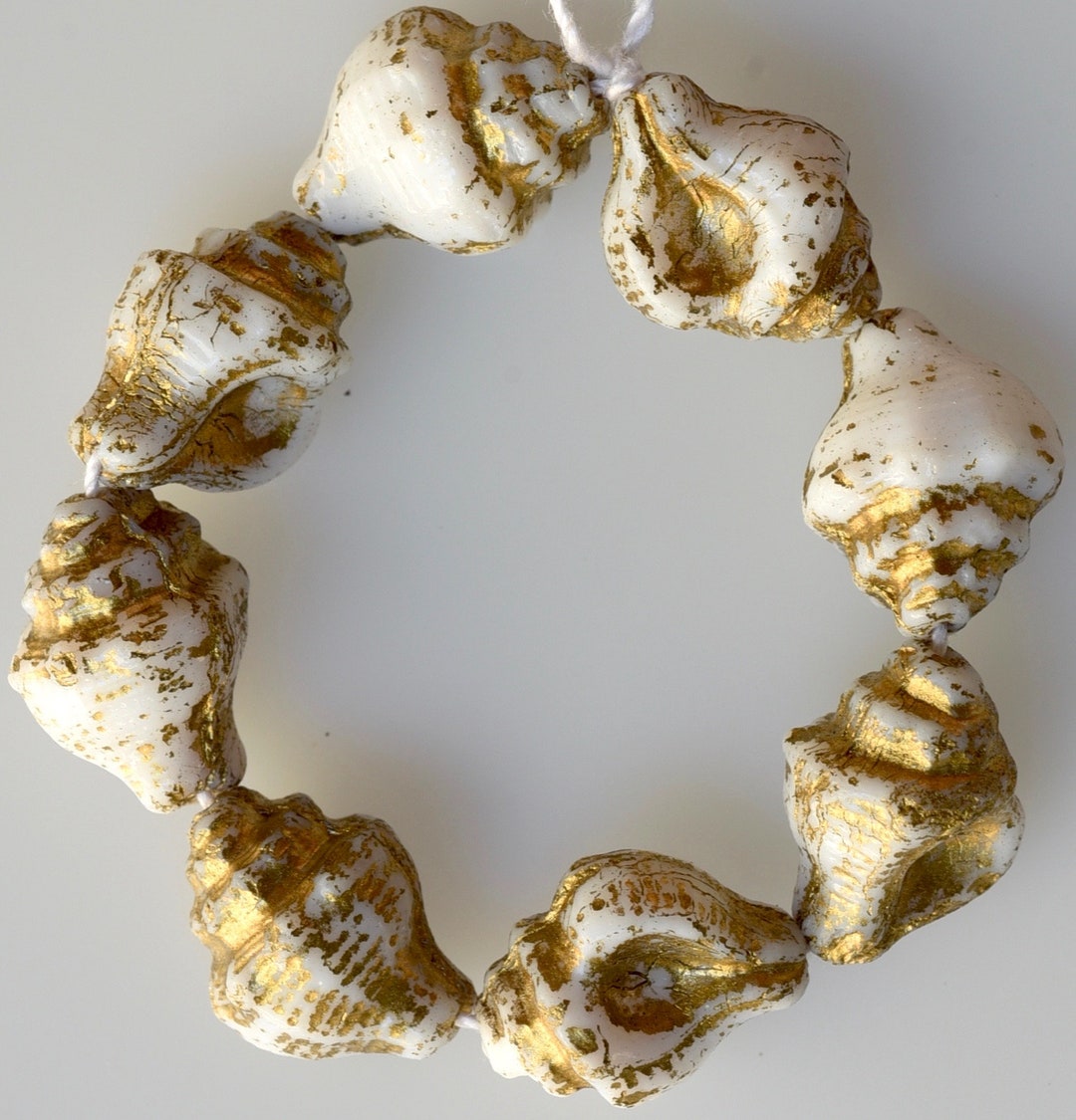 NEW BEAD! Conch Shell Bead - Czech Glass Shell Beads - 15mm X 12mm ...