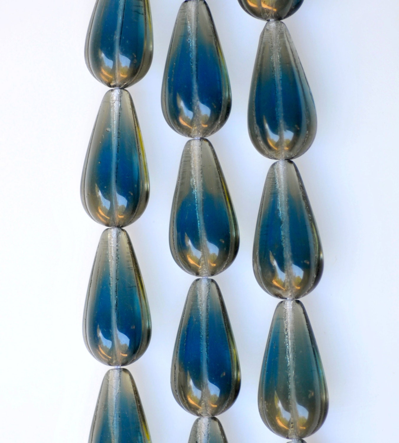 Fluted Teardrop Bead With Grooves Czech Glass Teardrop Bead - Etsy