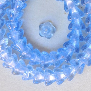 Flower Cup Beads - Czech Glass Flower Beads - 6mm X 8mm - Various Shiny ...