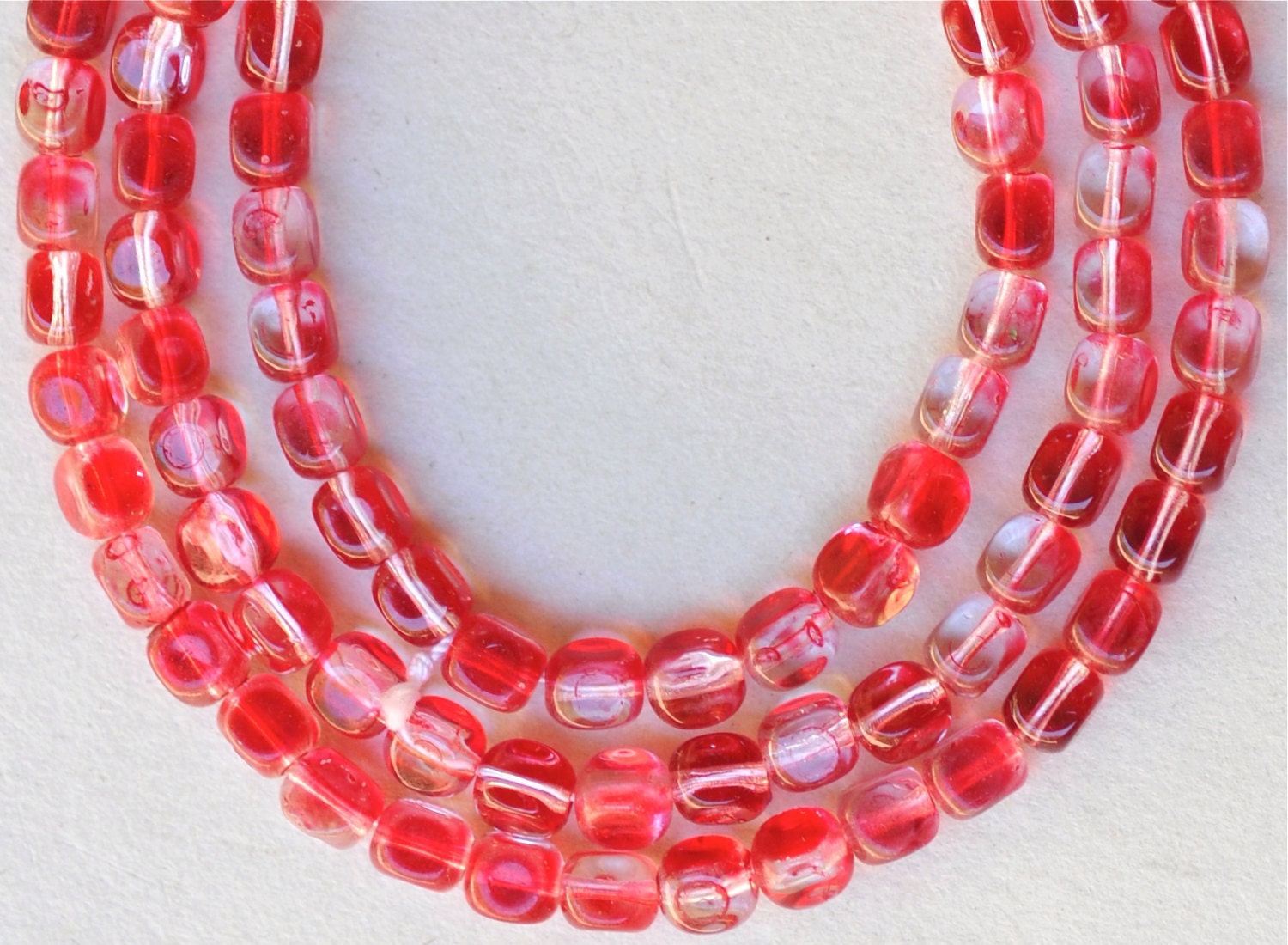 6mm Rounded Corner Cube Beads - Czech Glass Cube Beads - Various Mixed ...